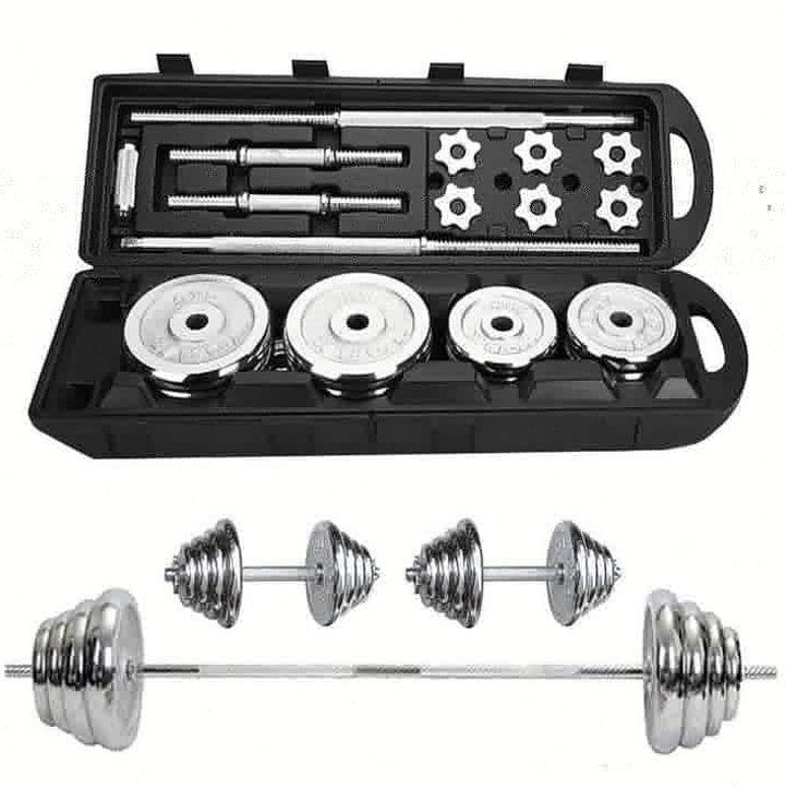 50kg Adjustable Barbell and Dumbbell set - Tienda Sports Nigeria