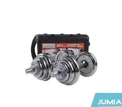 20kg Adjustable Chrome dumbbells - Tienda Sports Nigeria